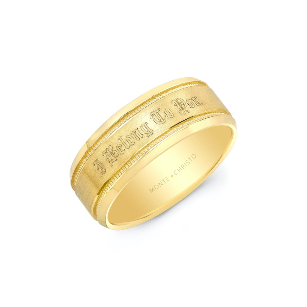 “I Belong To You” Milgrain Edging Wedding Band 7mm - Monte Christo ...