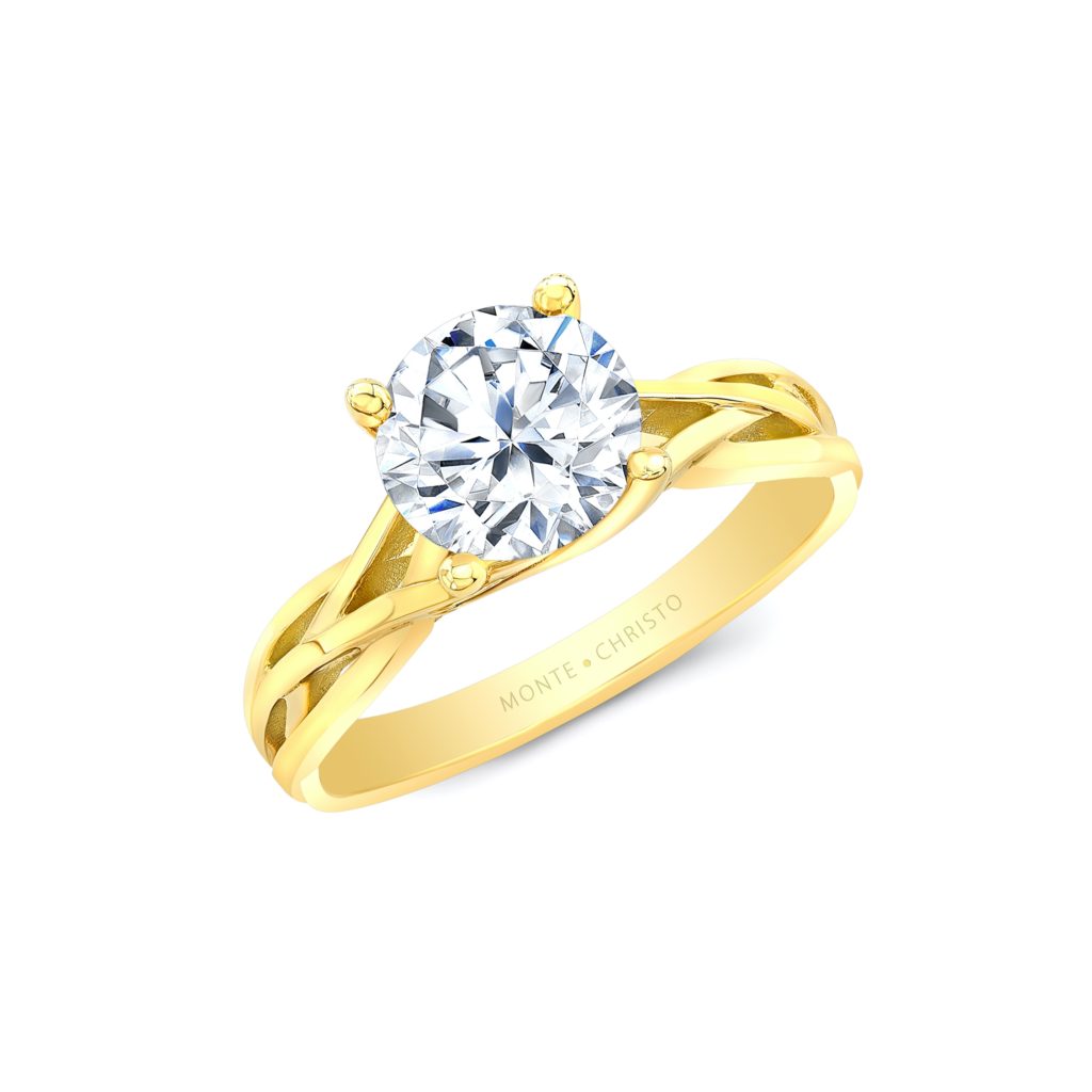 Twisted Classical Engagement Ring in Yellow Gold - Monte Christo Trade ...